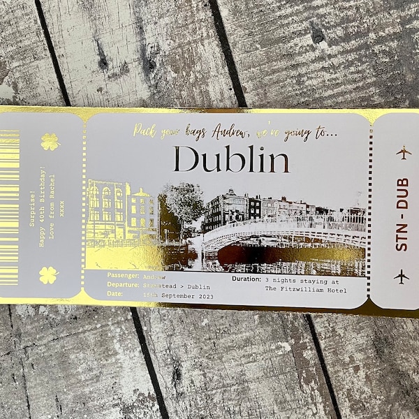 Dublin Boarding Pass - Etsy UK