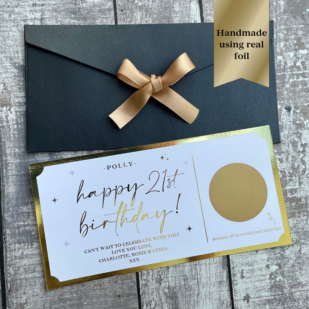 21st Birthday Surprise Reveal, Golden Ticket, Birthday Scratch Card ...