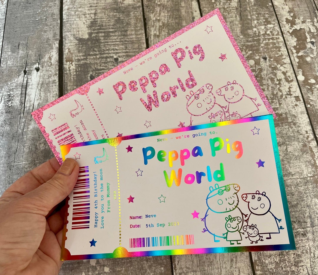 Custom Theme Park Ticket Peppa Pig World Ticket Paultons - Etsy UK