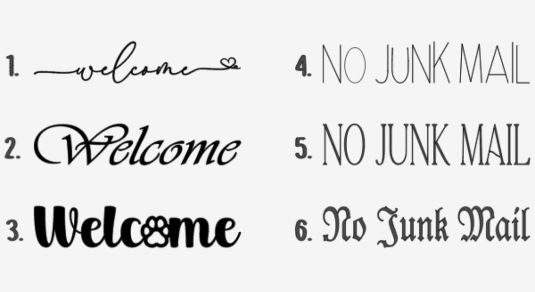 Letterbox Post Box Vinyl Decals Welcome and No Junk Mail Stickers ...