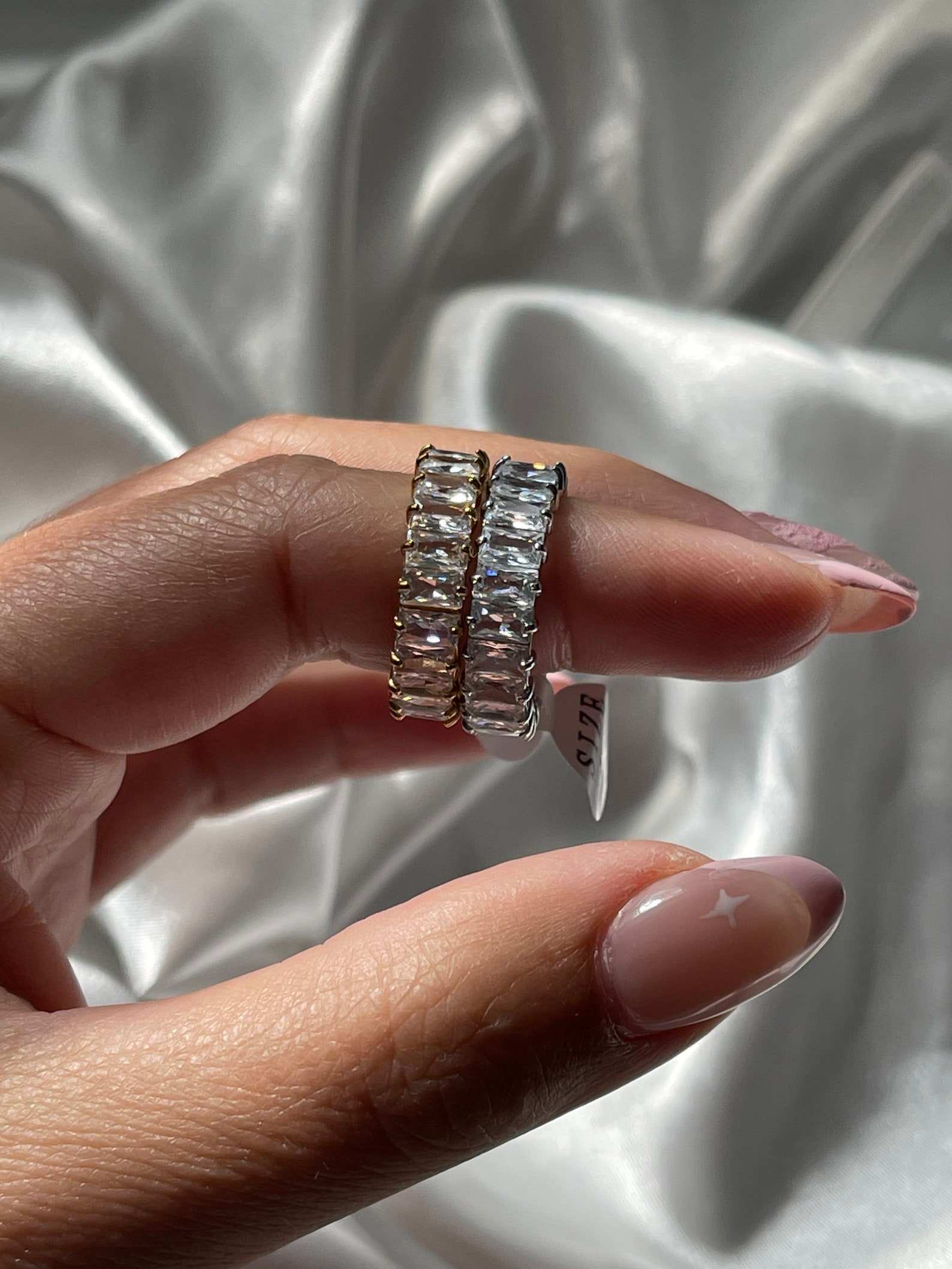 Eternity Baguette Ring, Water Resistant, 18k Gold Plated - Etsy