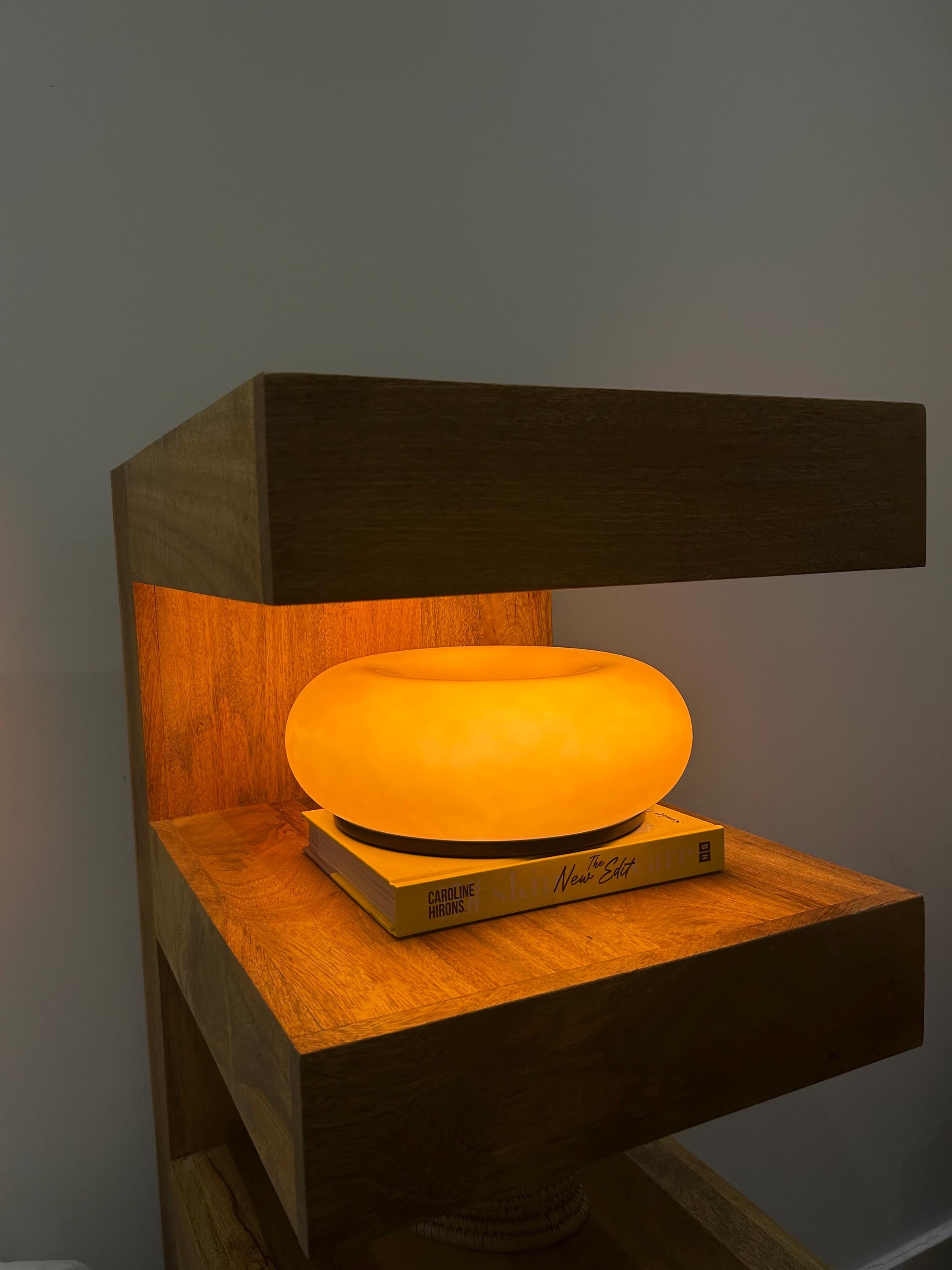Retro Orange Glass Donut Lamp, Dimmable LED Touch Light, Unique Gifts ...