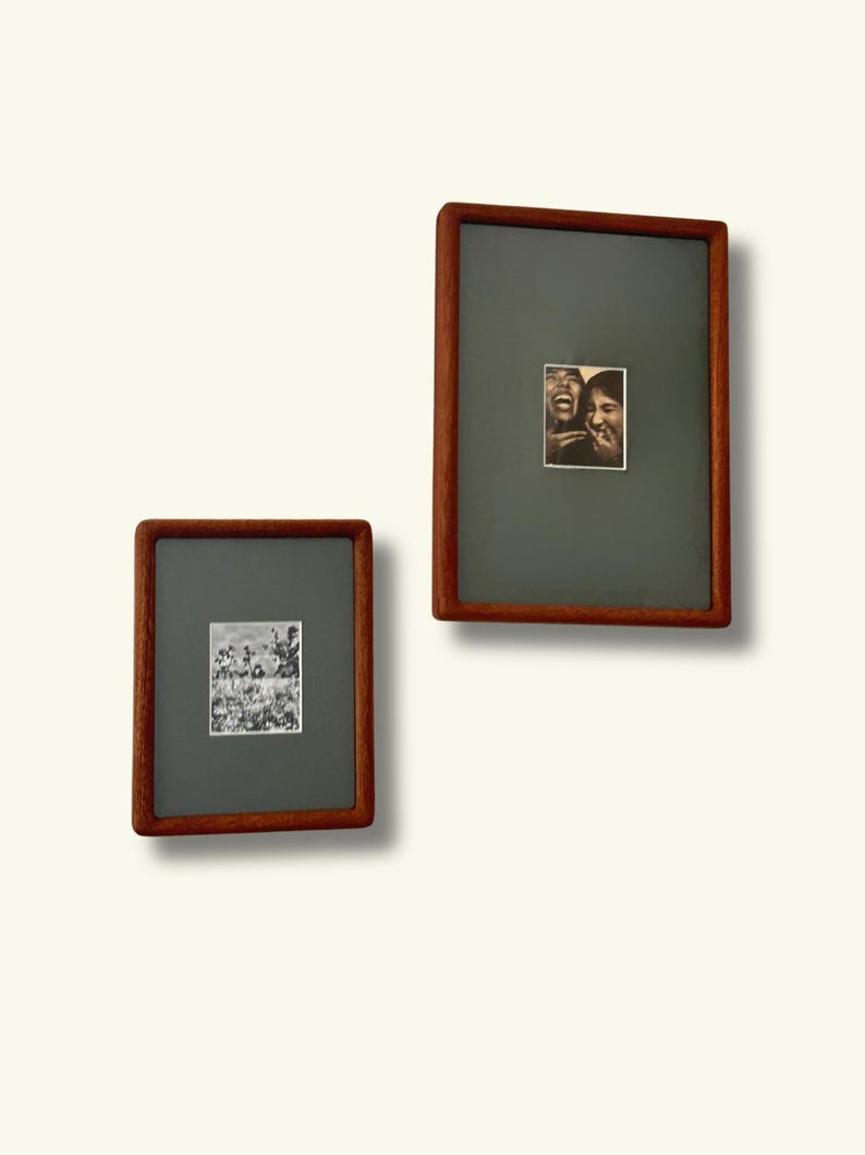 Handmade Walnut Picture Frame Set | A4 & 6x8in Size With Coloured ...
