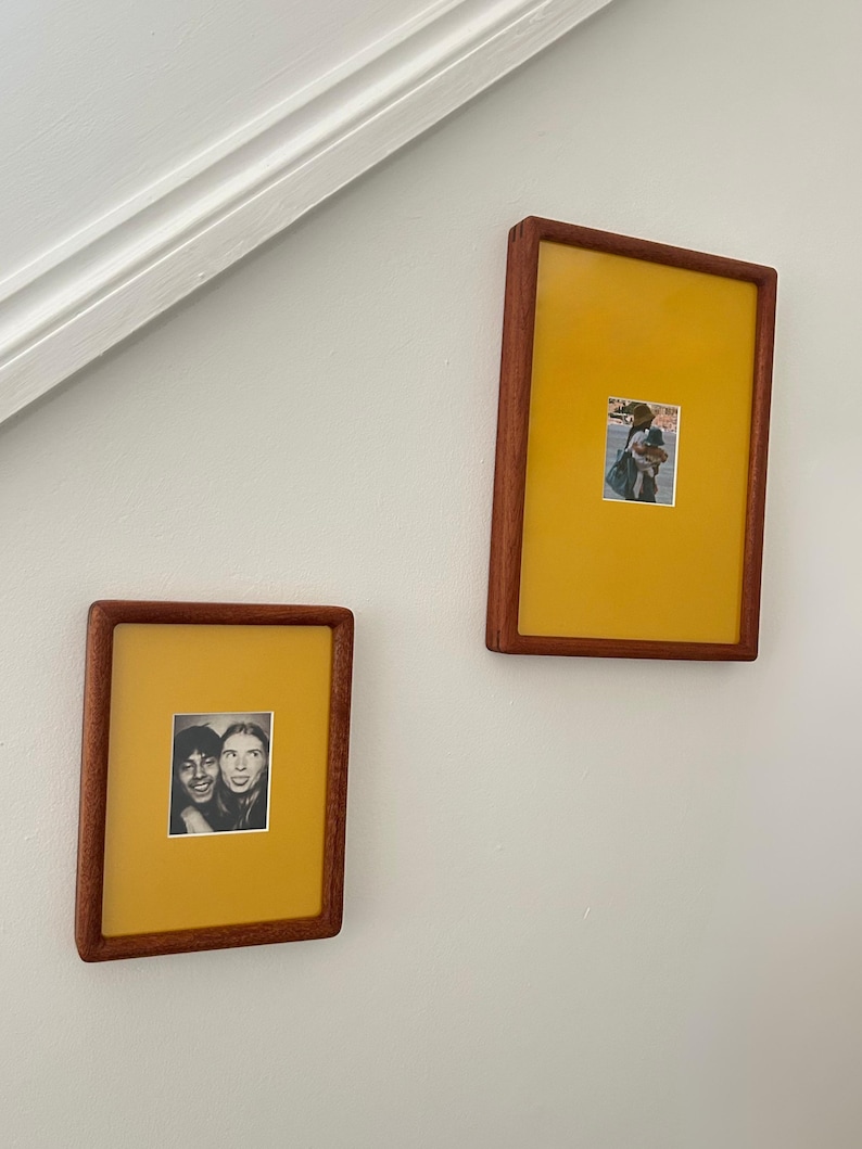 Handmade Walnut Picture Frame Set | A4 & 6x8in Size With Coloured ...