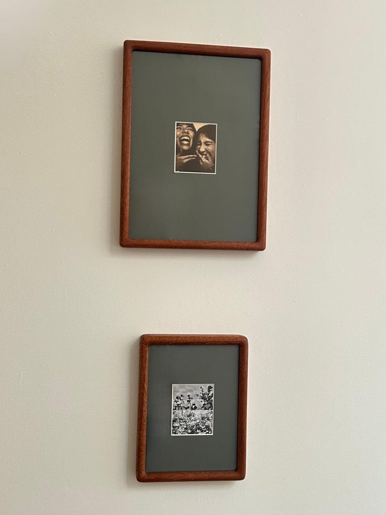 Handmade Walnut Picture Frame Set | A4 & 6x8in Size With Coloured ...