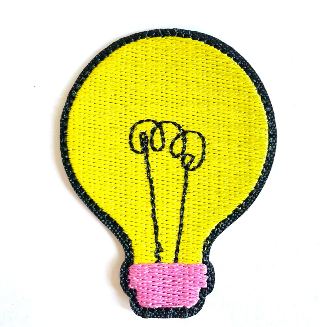 Light Bulb Iron on Patches, Embroidery. iPhone / iPad Stickers ...