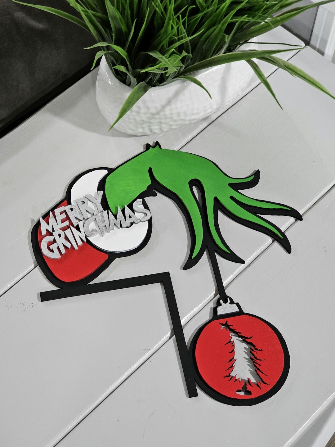Door Frame Border Merry Grinchmas Grinch Hand Ornament, Christmas ...