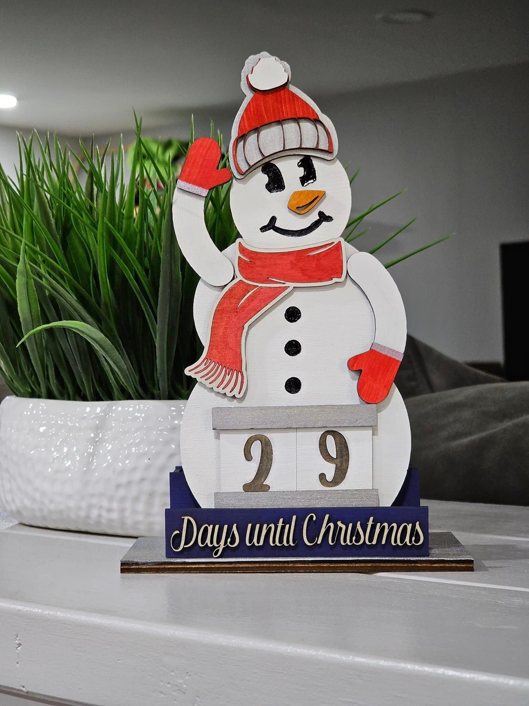 Christmas Countdown Snowman Decor, Days Until Christmas, Cute Happy ...