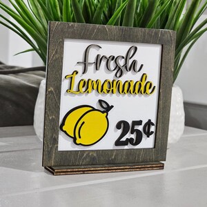 Summer Vibes: Fresh Lemonade 25 Cents Table Sign - Rustic Charm for ...