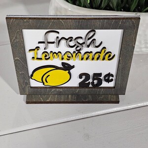 Summer Vibes: Fresh Lemonade 25 Cents Table Sign - Rustic Charm for ...