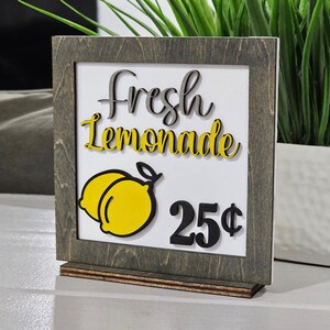 Summer Vibes: Fresh Lemonade 25 Cents Table Sign - Rustic Charm for ...