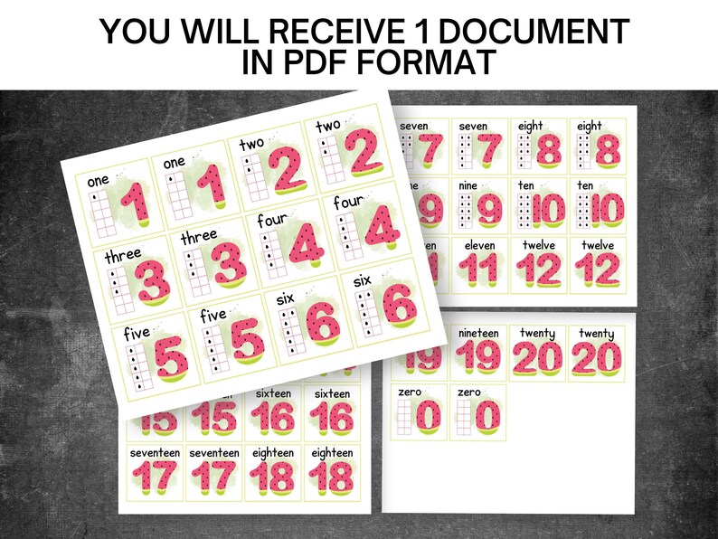 Numbers 0-20 Matching Game, Memory Games for Kids, Preschool Printable ...