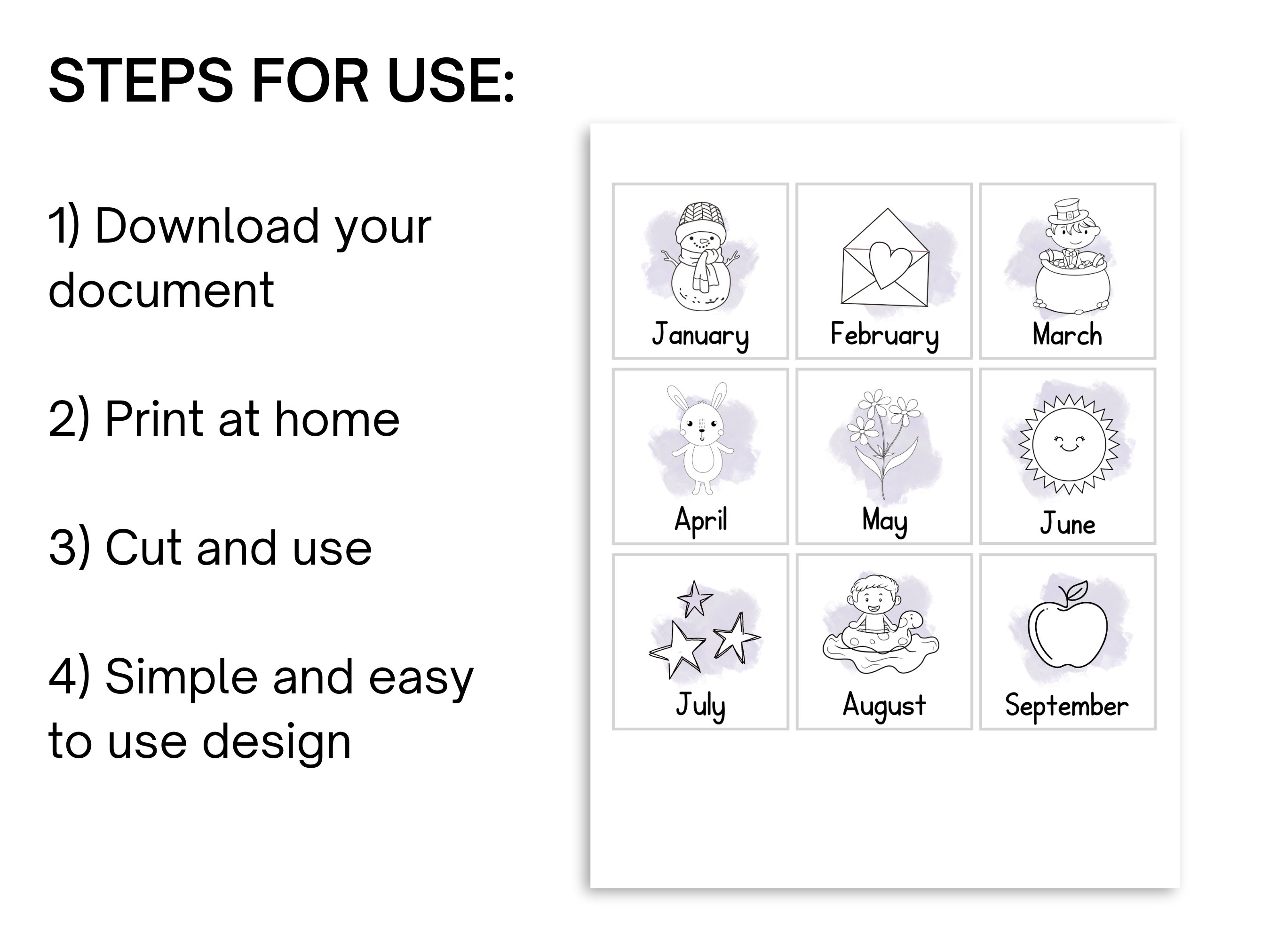 Months of the Year Matching Game, Kindergarten Activity, Homeschool ...