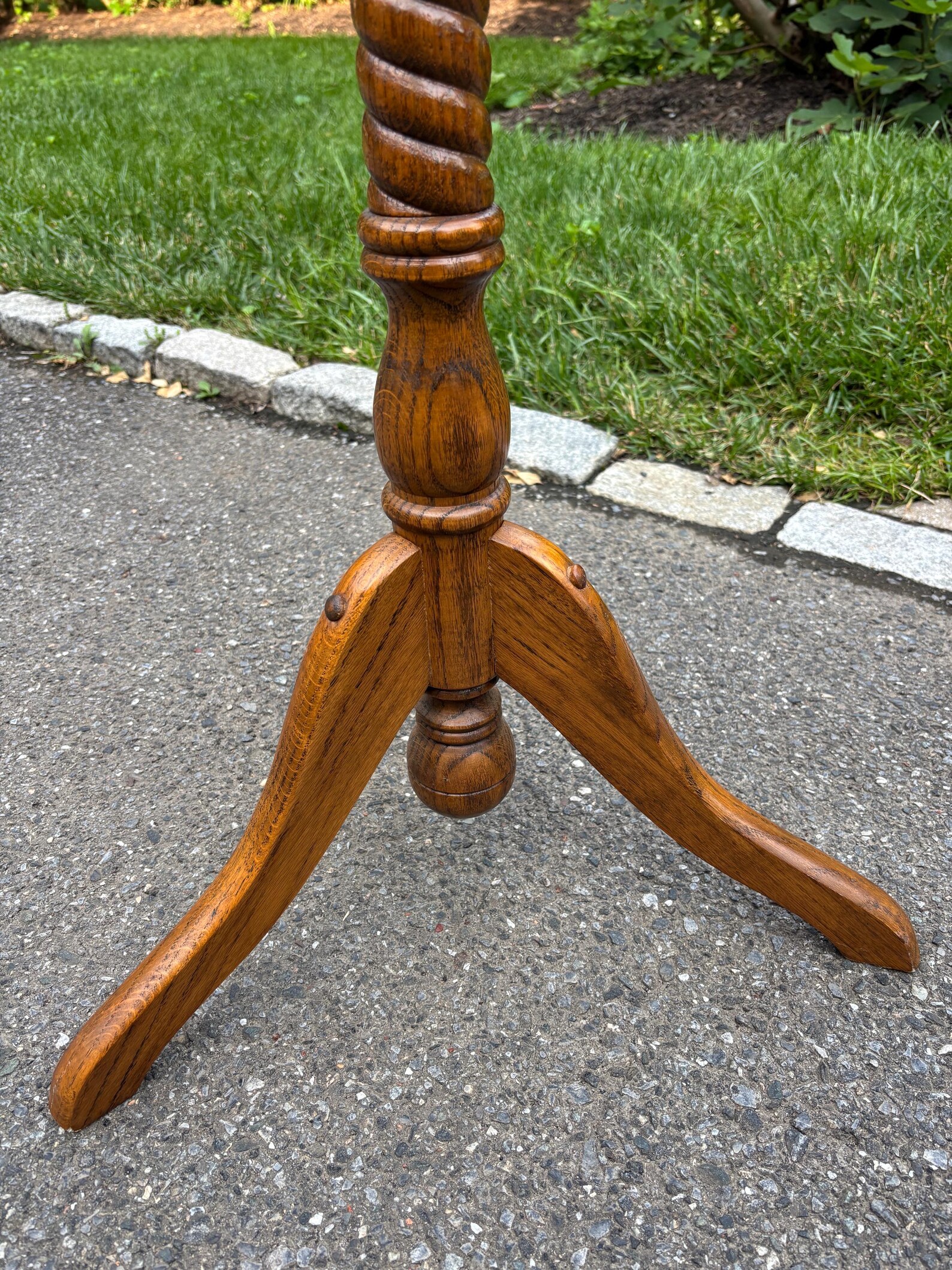 Antique Victorian Era Plant Bust Stand Pedestal Tabletwisted Base Oak ...
