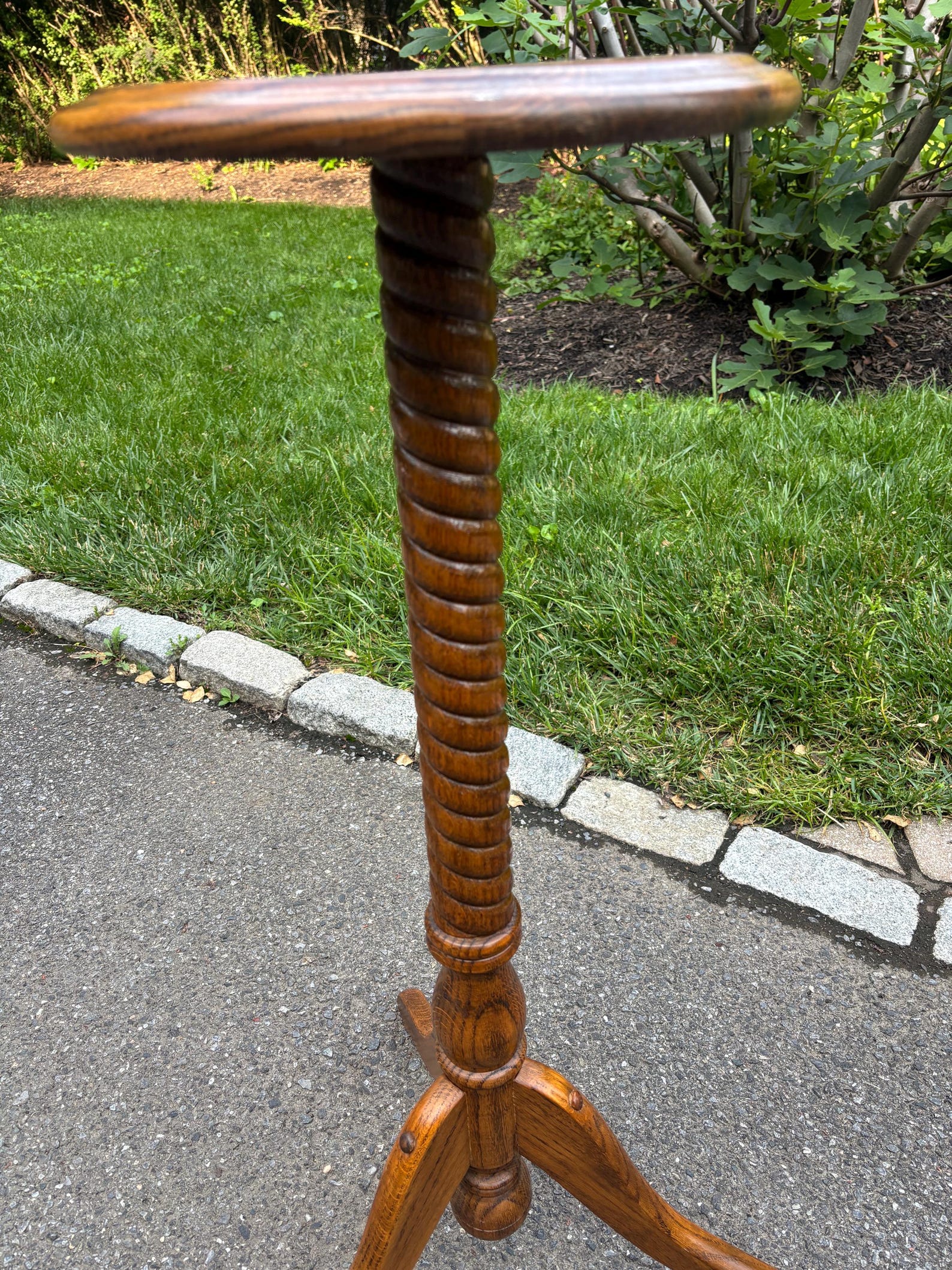 Antique Victorian Era Plant Bust Stand Pedestal Tabletwisted Base Oak ...