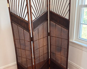 Vintage Teak Folding Screen Moroccan Privacy Screen Room Divider 4 ...