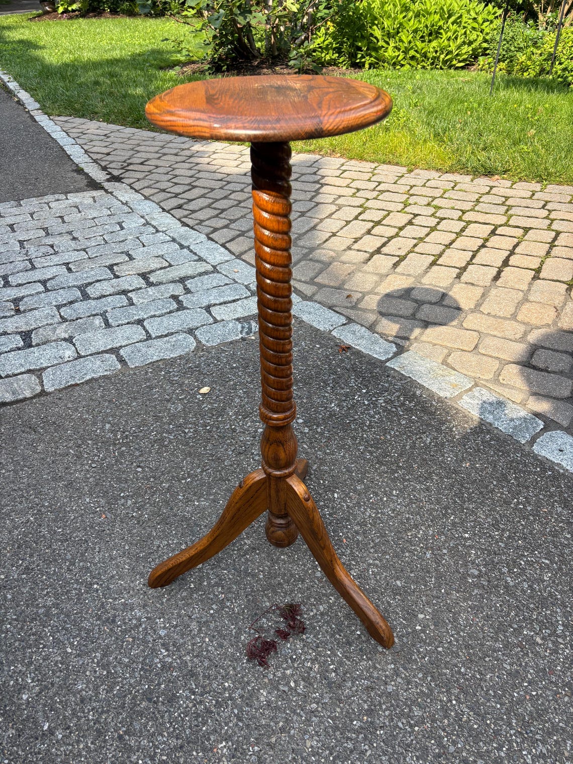 Antique Victorian Era Plant Bust Stand Pedestal Tabletwisted Base Oak ...
