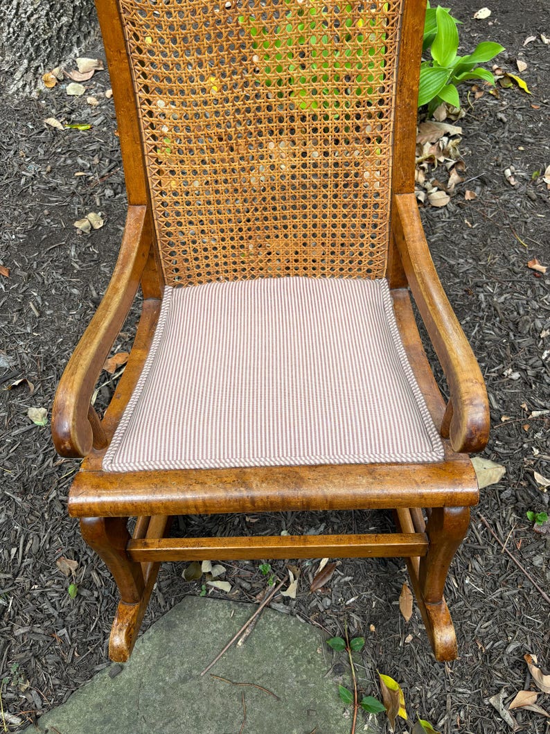 Antique Lincoln Style Maple and Caned Rocking Chair - Etsy