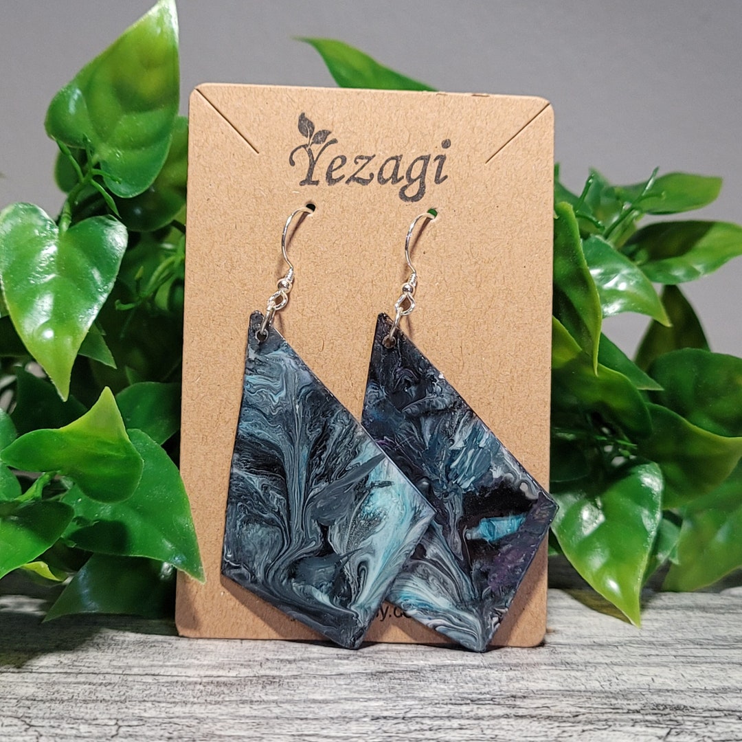 Handmade Recycled Plastic Earrings, Sterling Silver Hand Painted ...