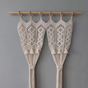 Macrame Curtain, Beaded Macrame Curtain, Handmade Curtain for Door or ...