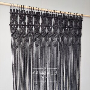 Macrame Curtain Macrame Black Curtain Customizable Macrame Living Room ...