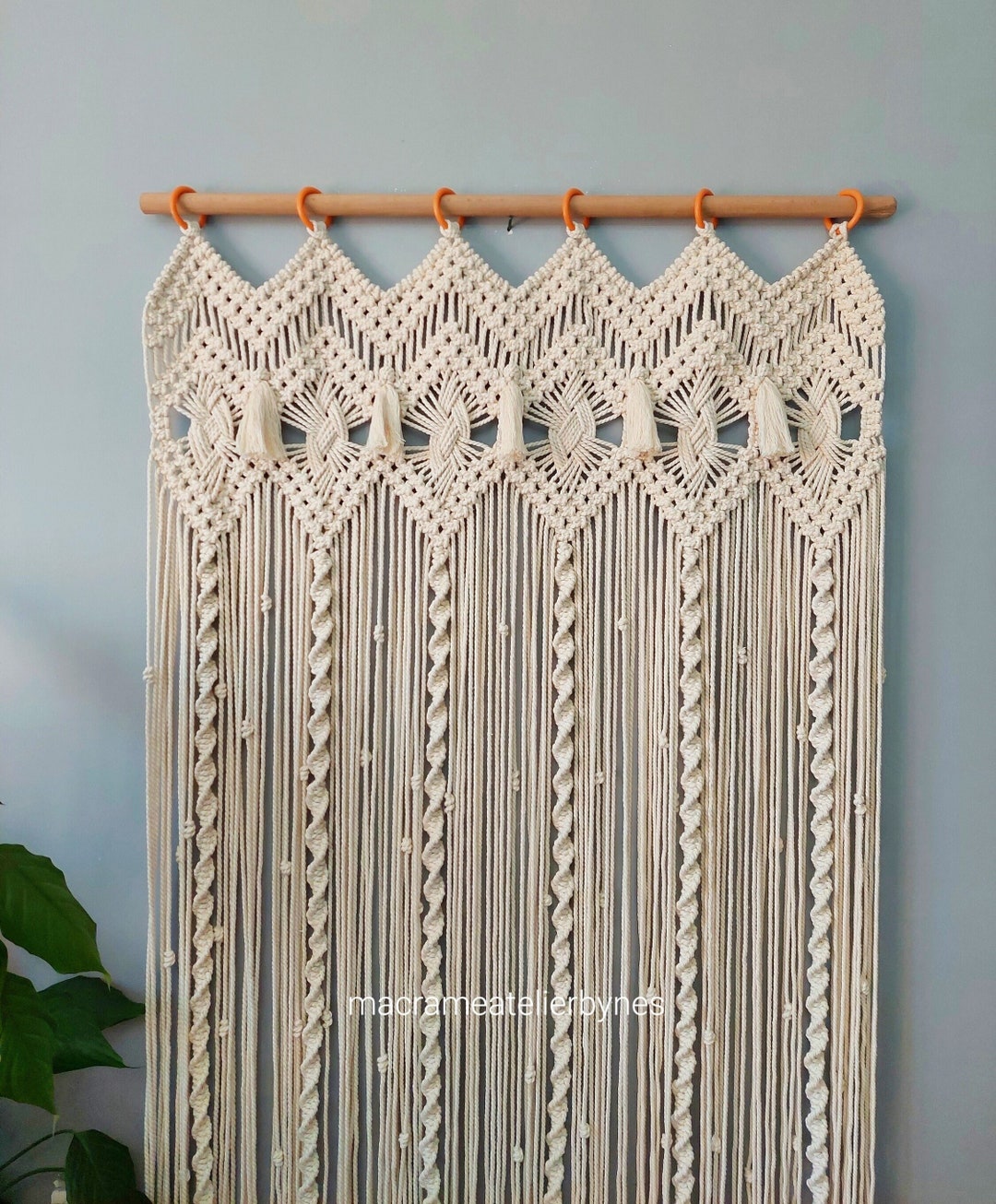 Macrame Curtain Handmade Customizable Size Living Room Wedding Backdrop ...