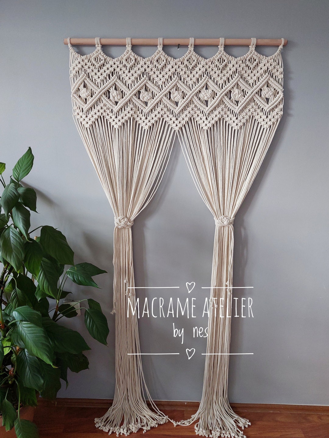 Macrame Macrame Door Curtain Macrame for Window Living Room - Etsy
