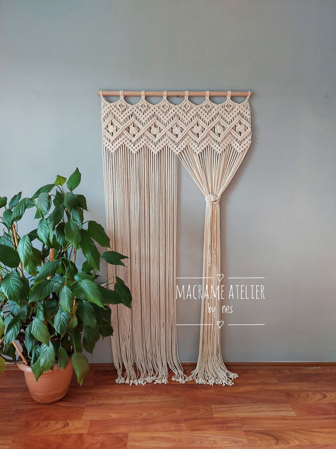 Macrame Macrame Door Curtain Macrame for Window Living Room - Etsy