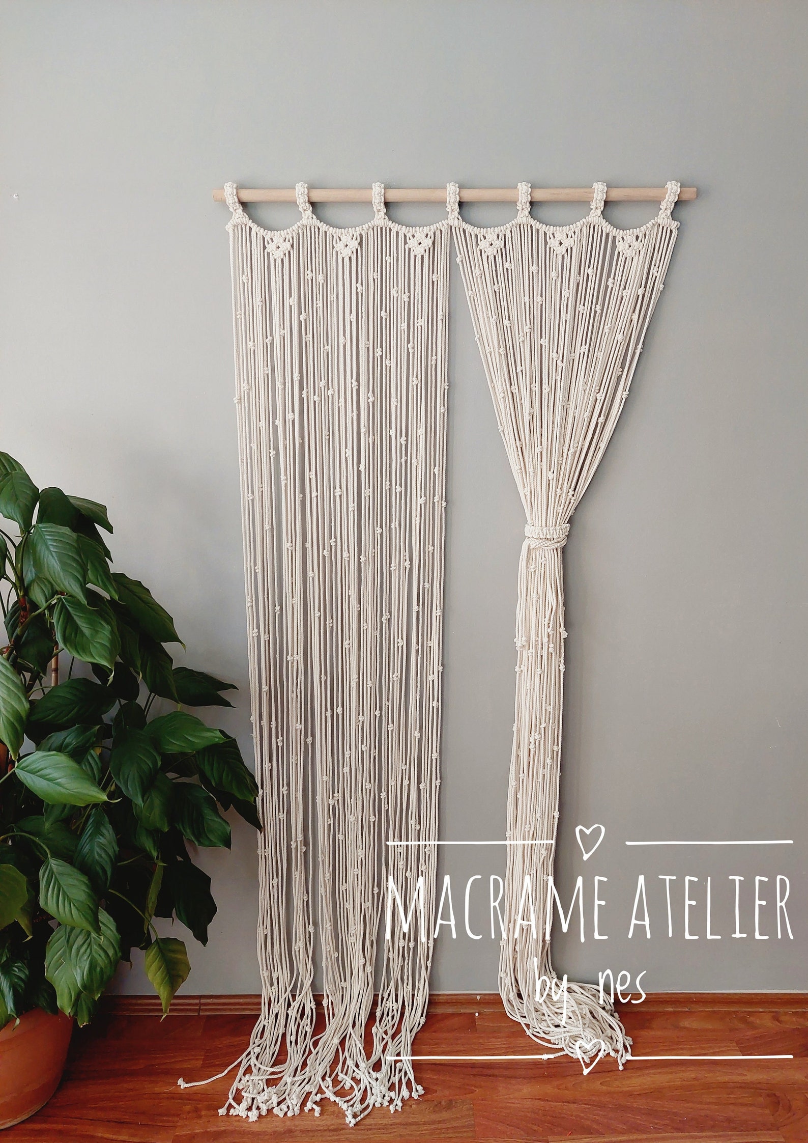 Macrame Curtain Macrame Door Curtain Wedding Backdrop Handmade - Etsy