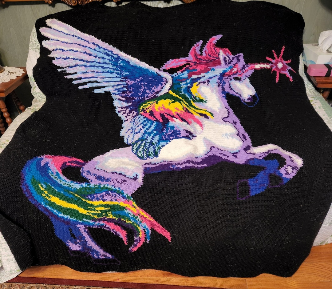 Unicorn Pegasus Afghan Graphan - Etsy