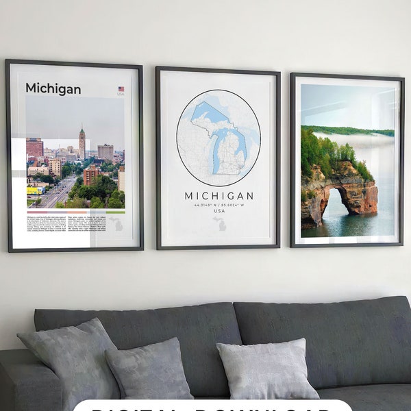 Michigan Prints - Etsy