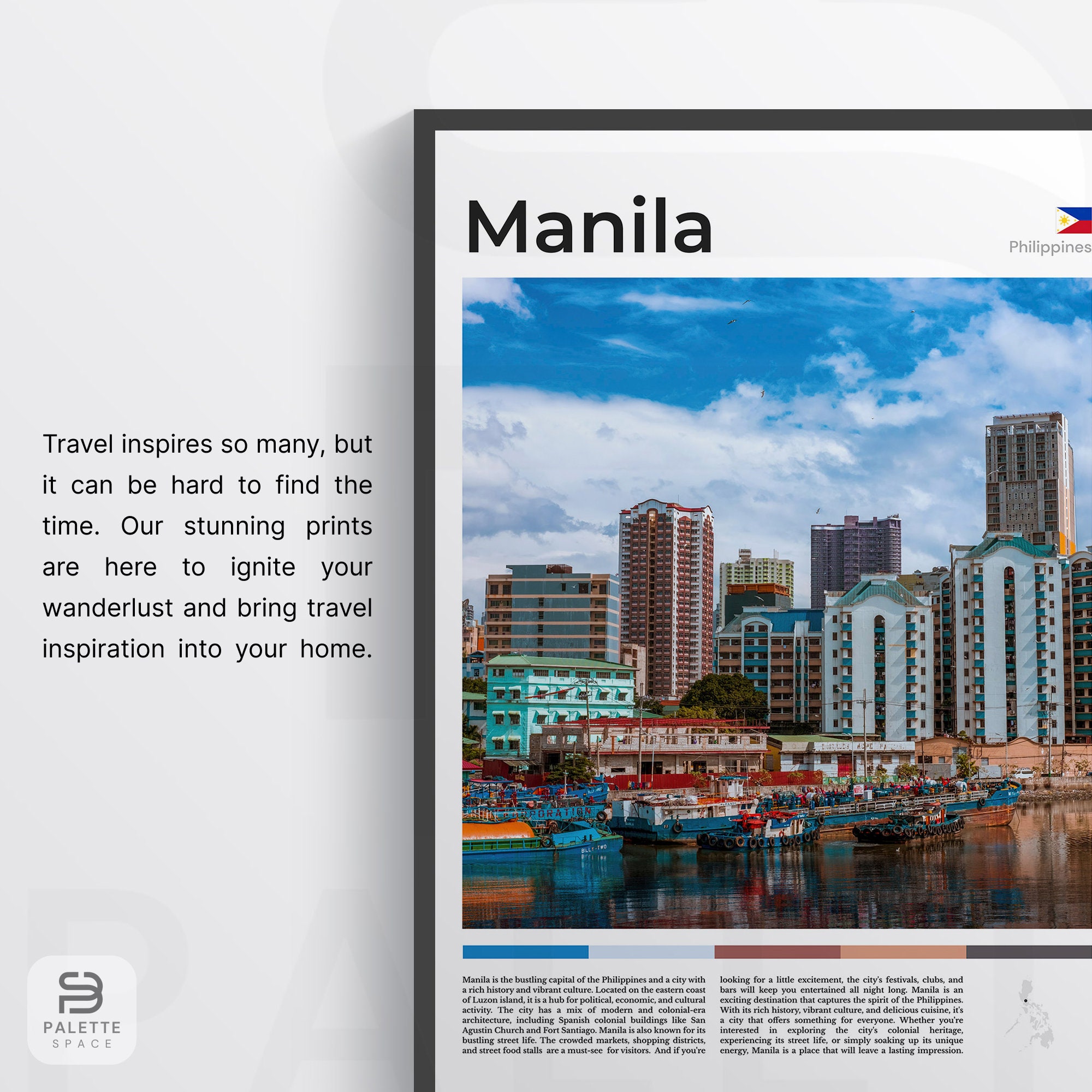 Manila Print Set: Philippines Map & Cityscape (digital Download) - Etsy
