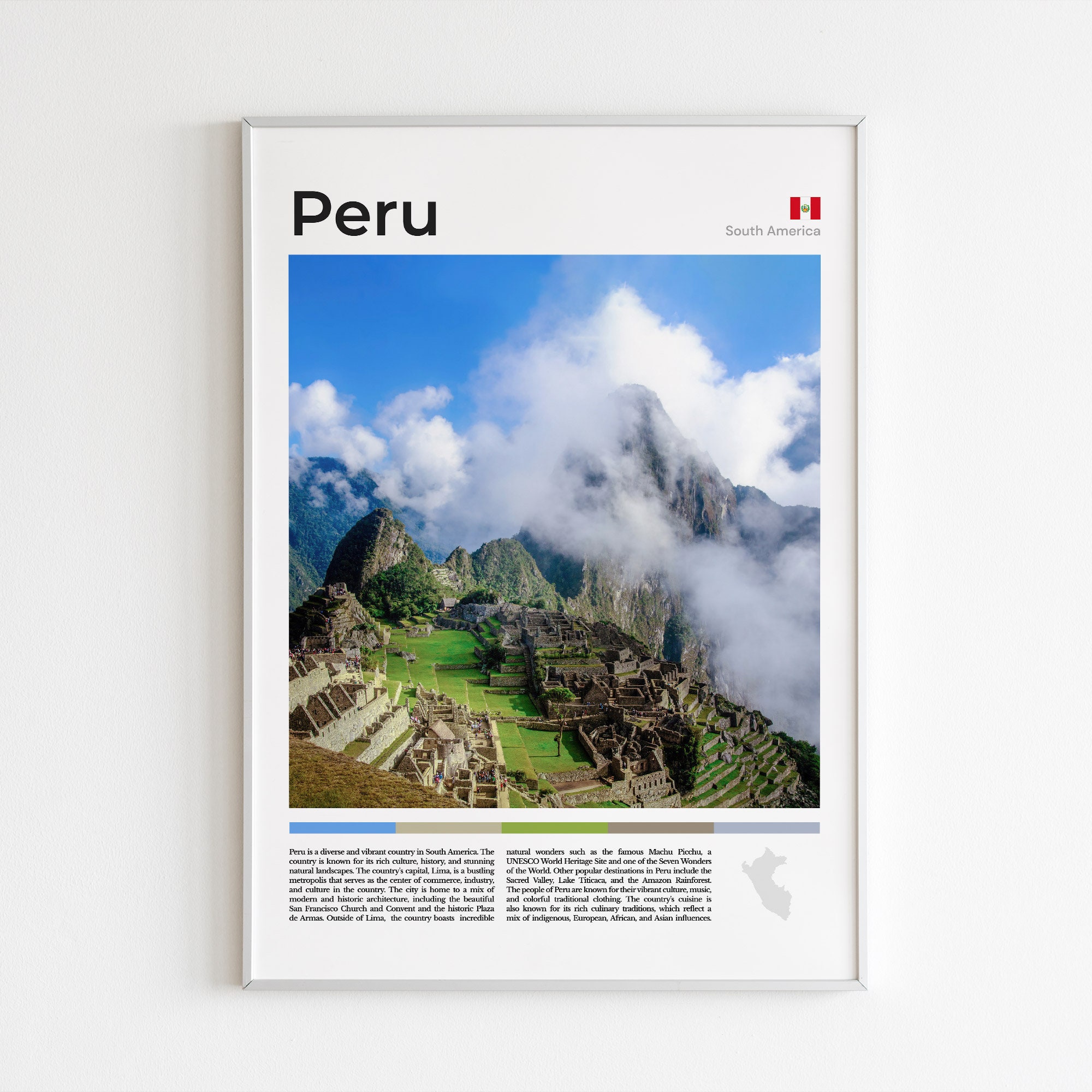 Digital Peru Print Set of 3, Peru Map Print, Peru Poster Map, Peru Art ...