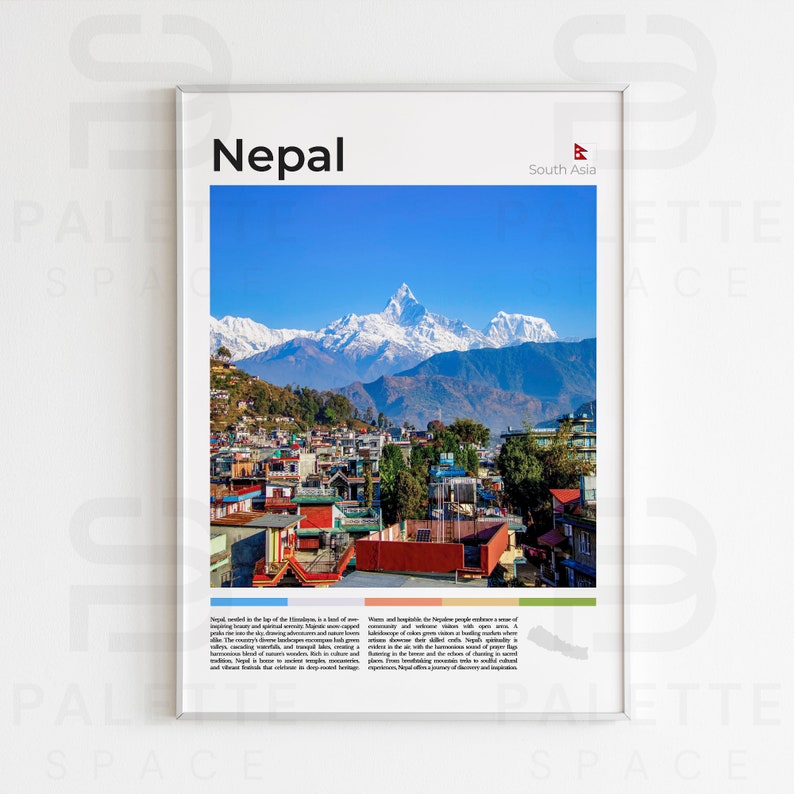 Digital Nepal Print Set of 3, Nepal Map, Nepal Poster, Nepal Art Print ...