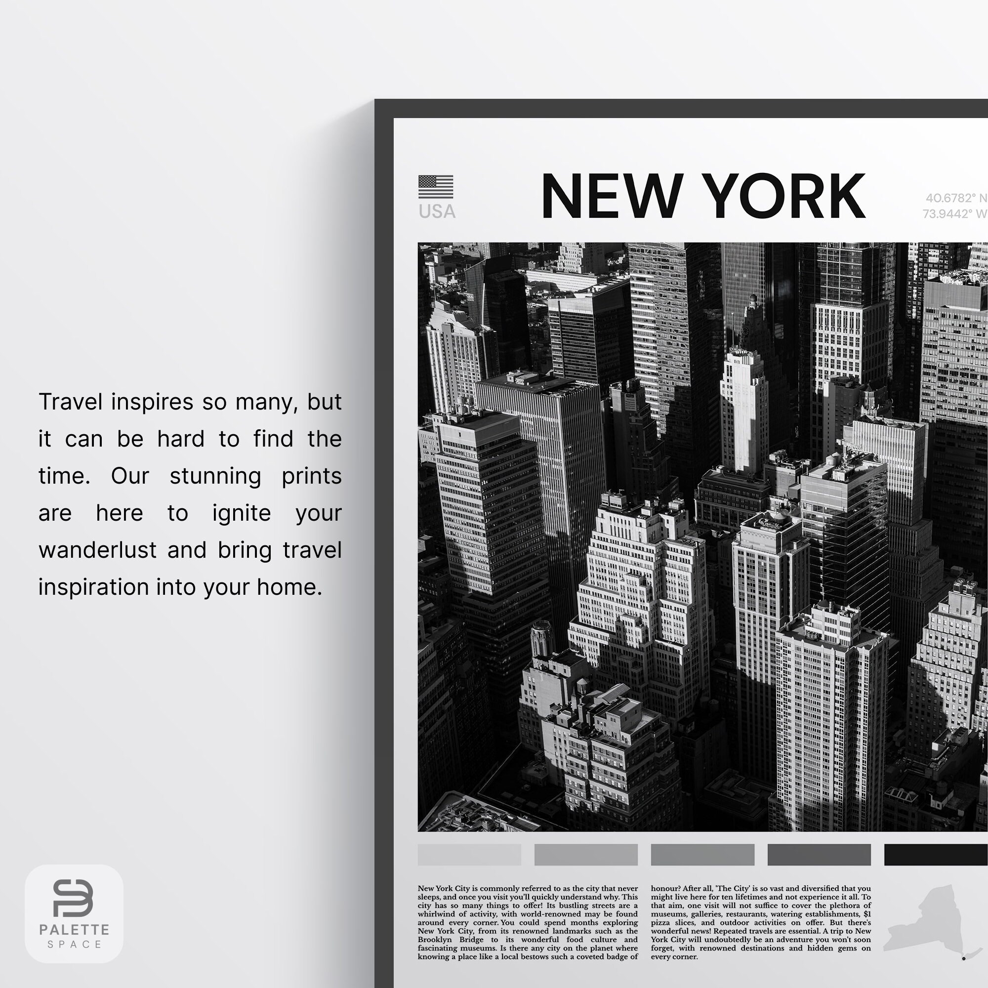 Digital New York City Print, New York Black and White Skyline, New York ...