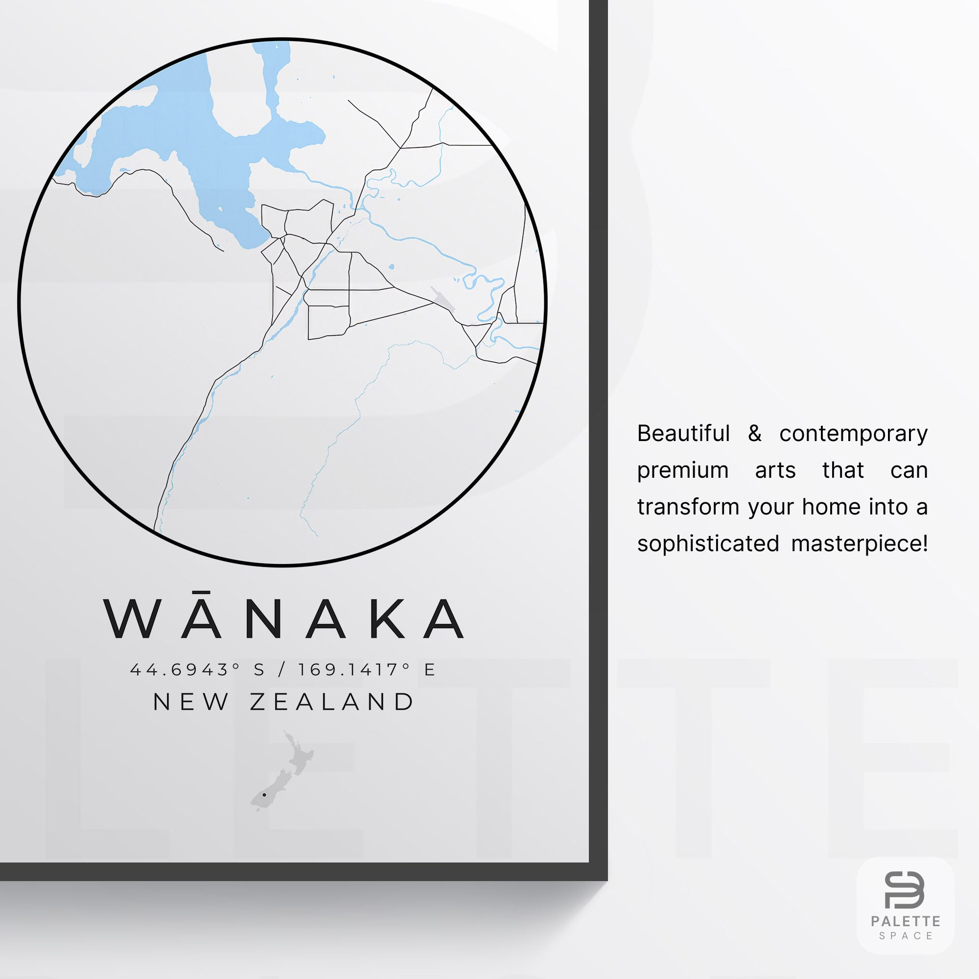 Digital Wanaka Print Set of 3, Wanaka Map, Wanaka Tree Picture, Lake ...