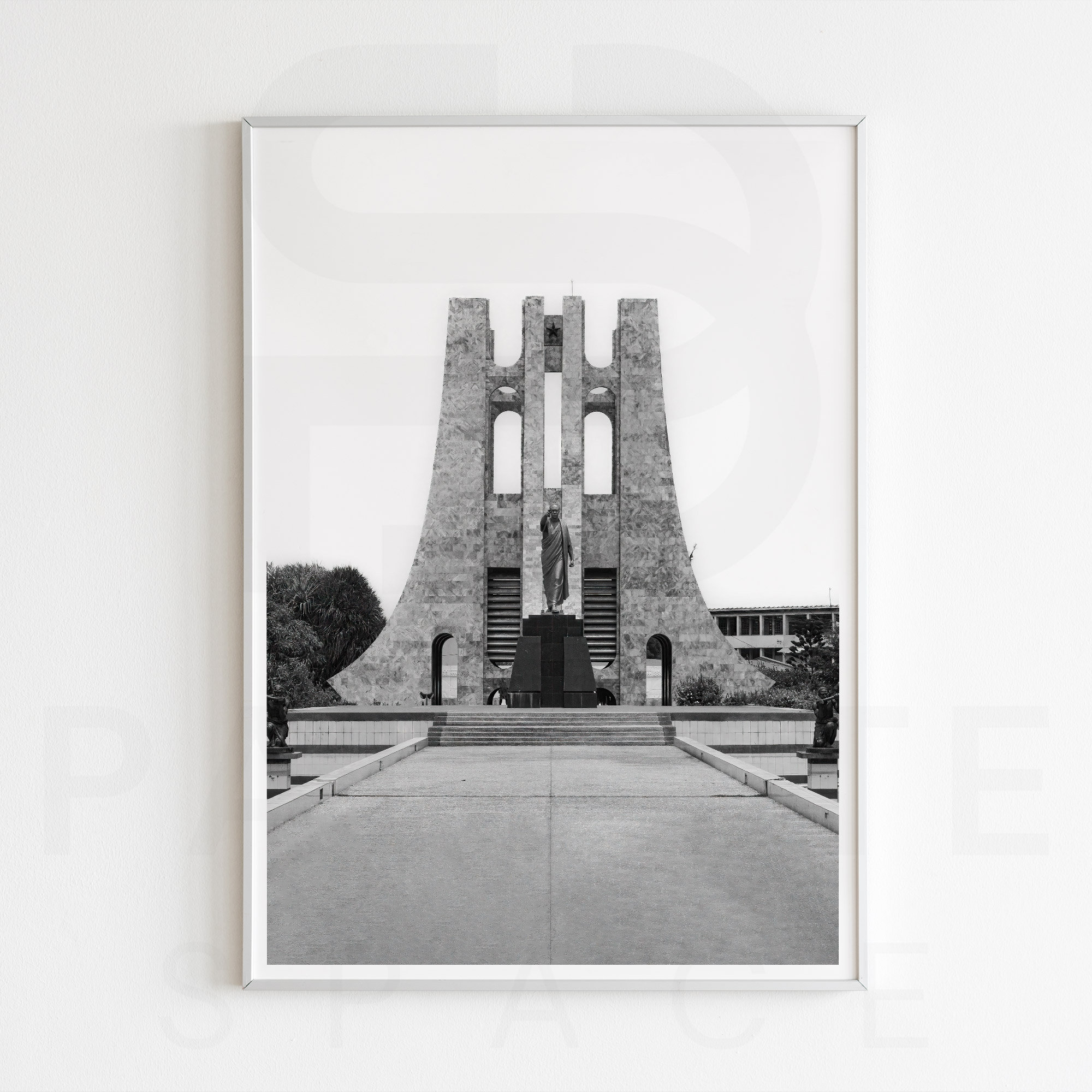 Digital Ghana Black and White Print Set of 3, Ghana Map, Ghana Poster ...