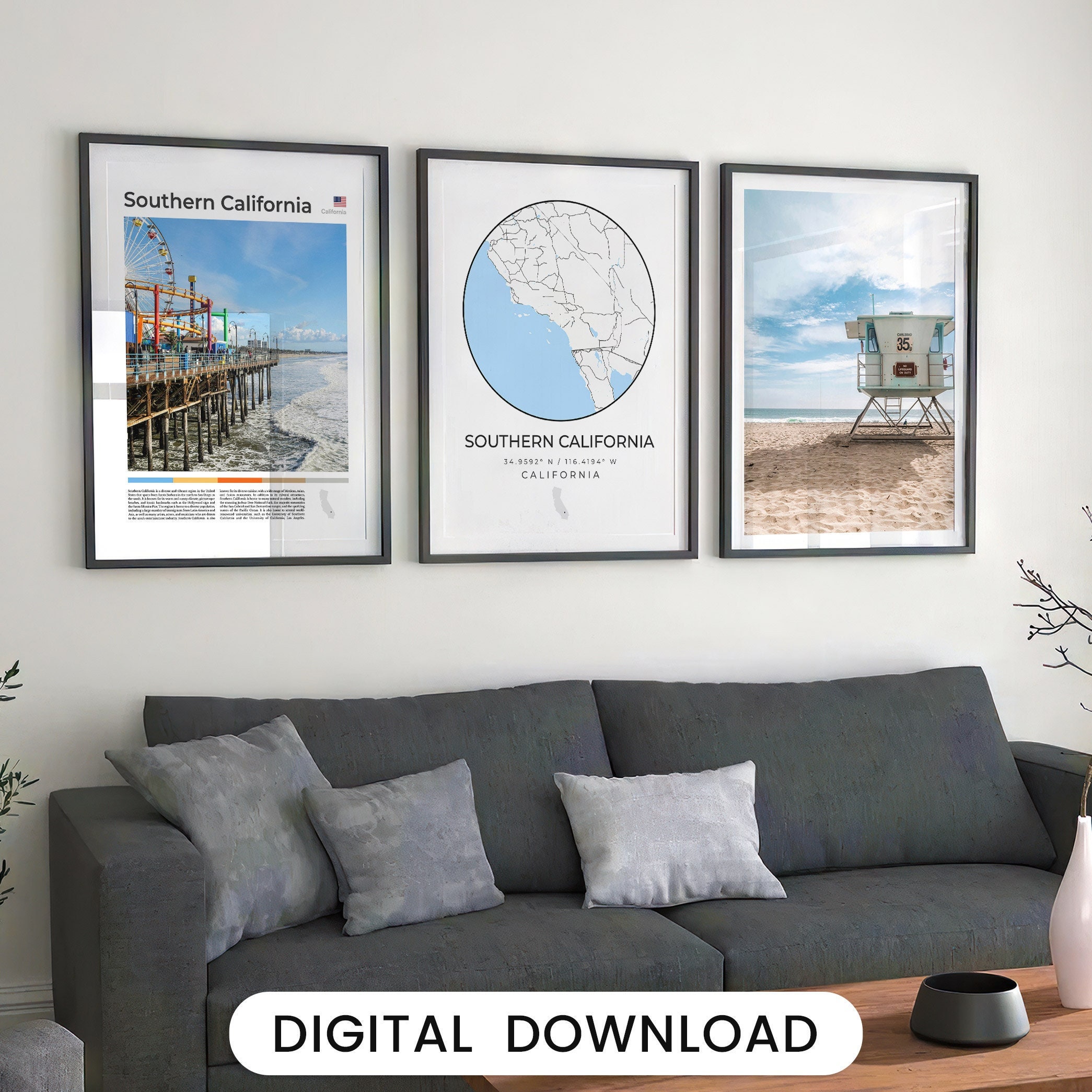 Southern California Map Wall