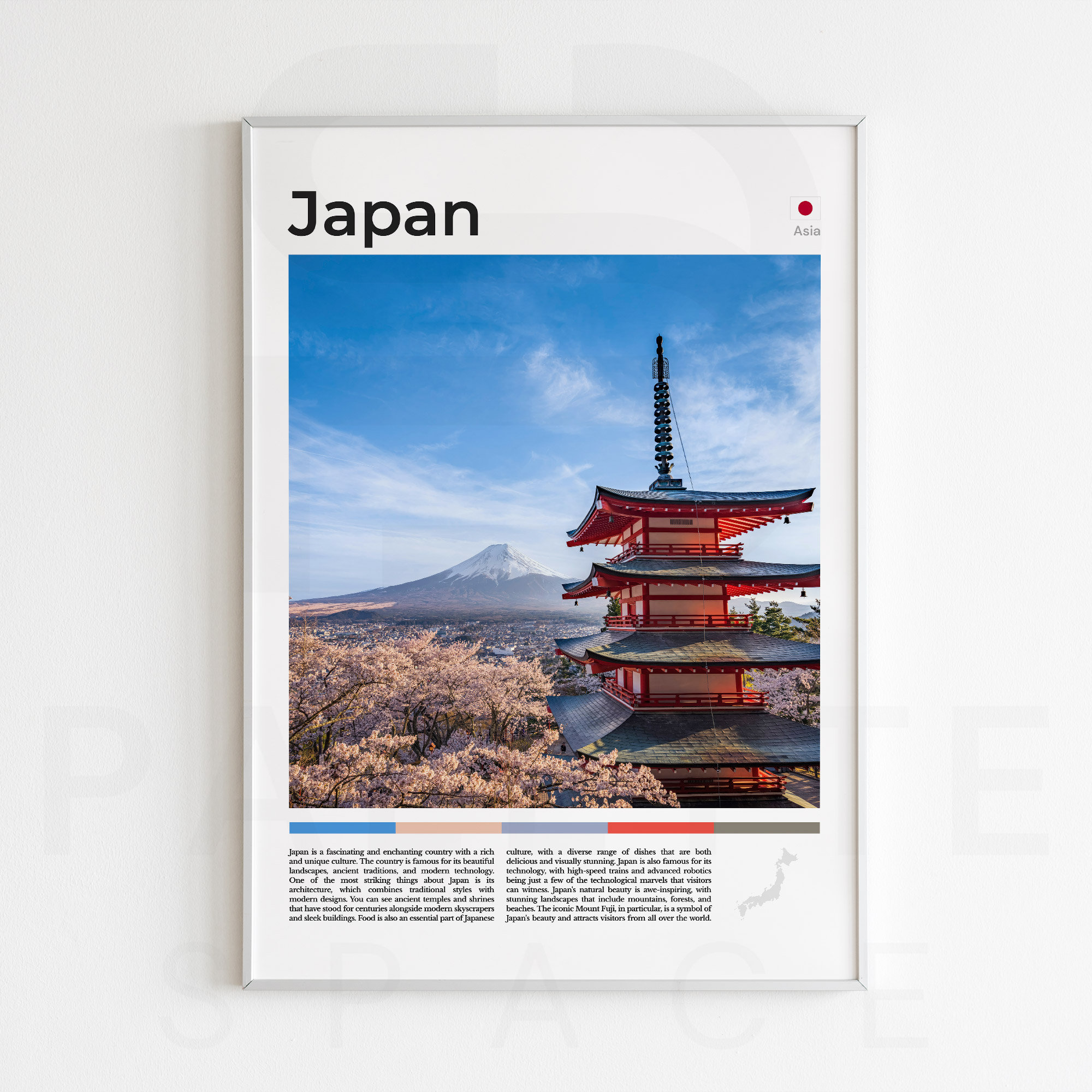 Digital Japan Print Set of 3, Japan Map Art, Japan Poster Print, Japan ...