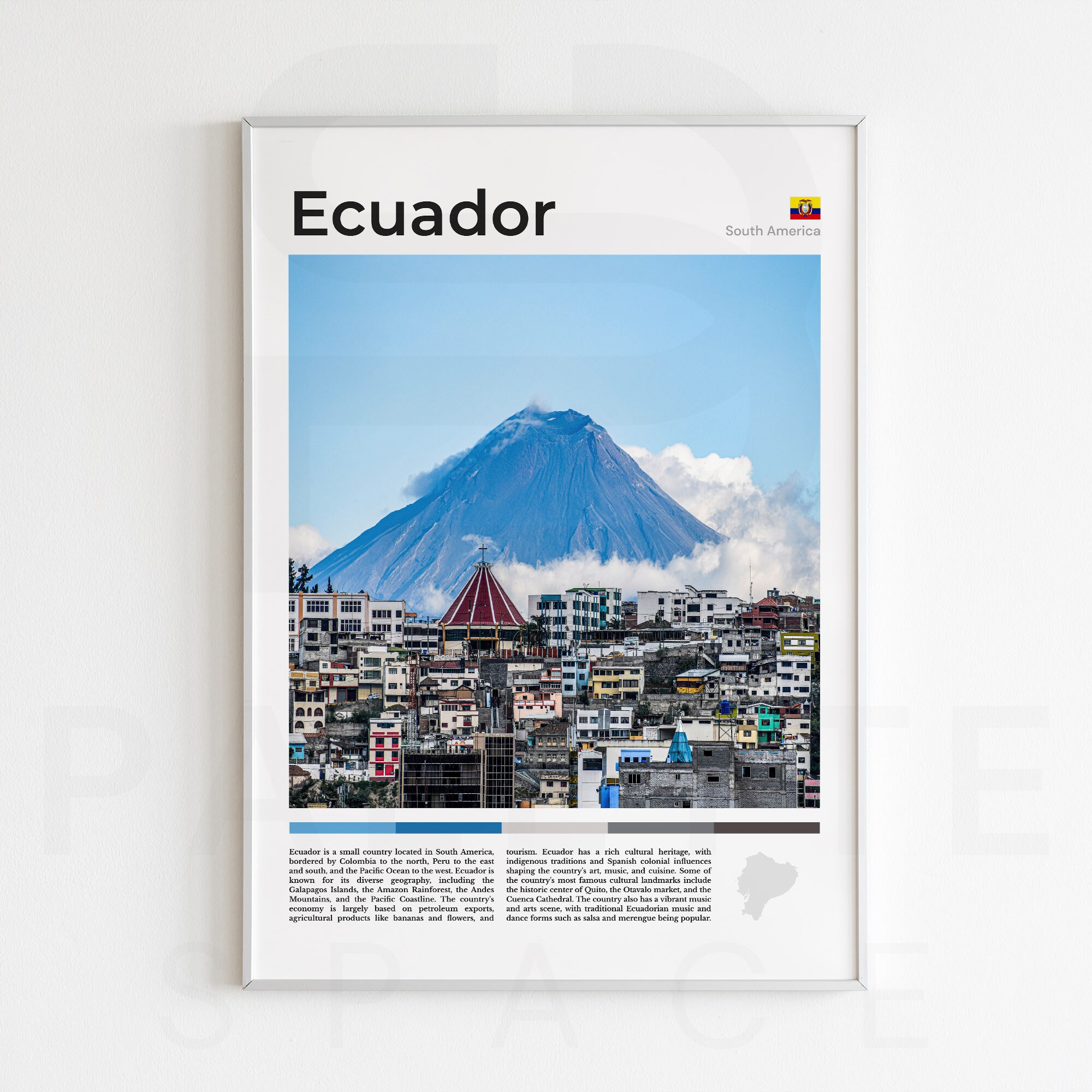 Digital Ecuador Print Set of 3, Ecuador Map, Ecuador Poster, Ecuador ...