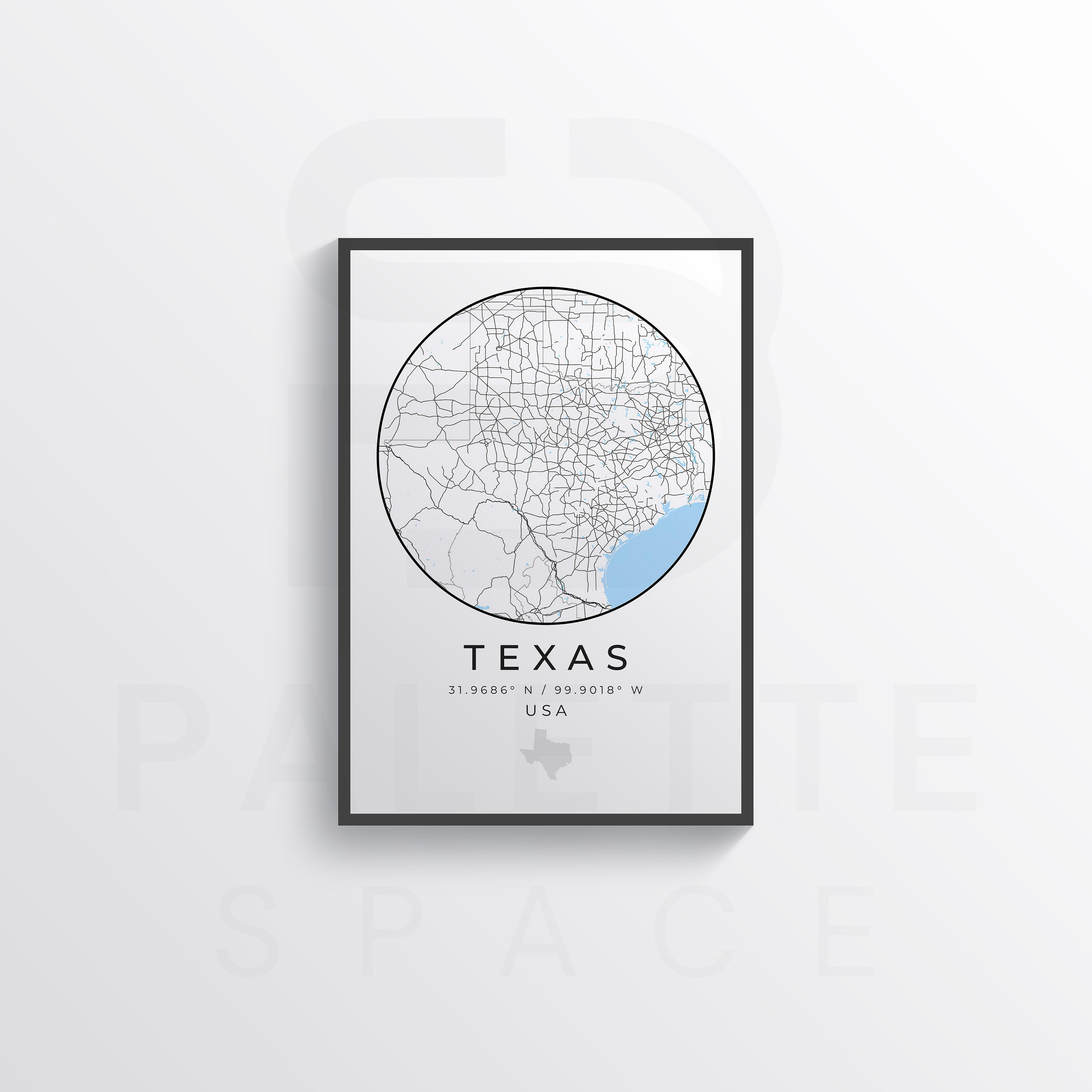 Digital Texas Print Set of 3 Wall Art, Texas Map Art, Texas TX State ...