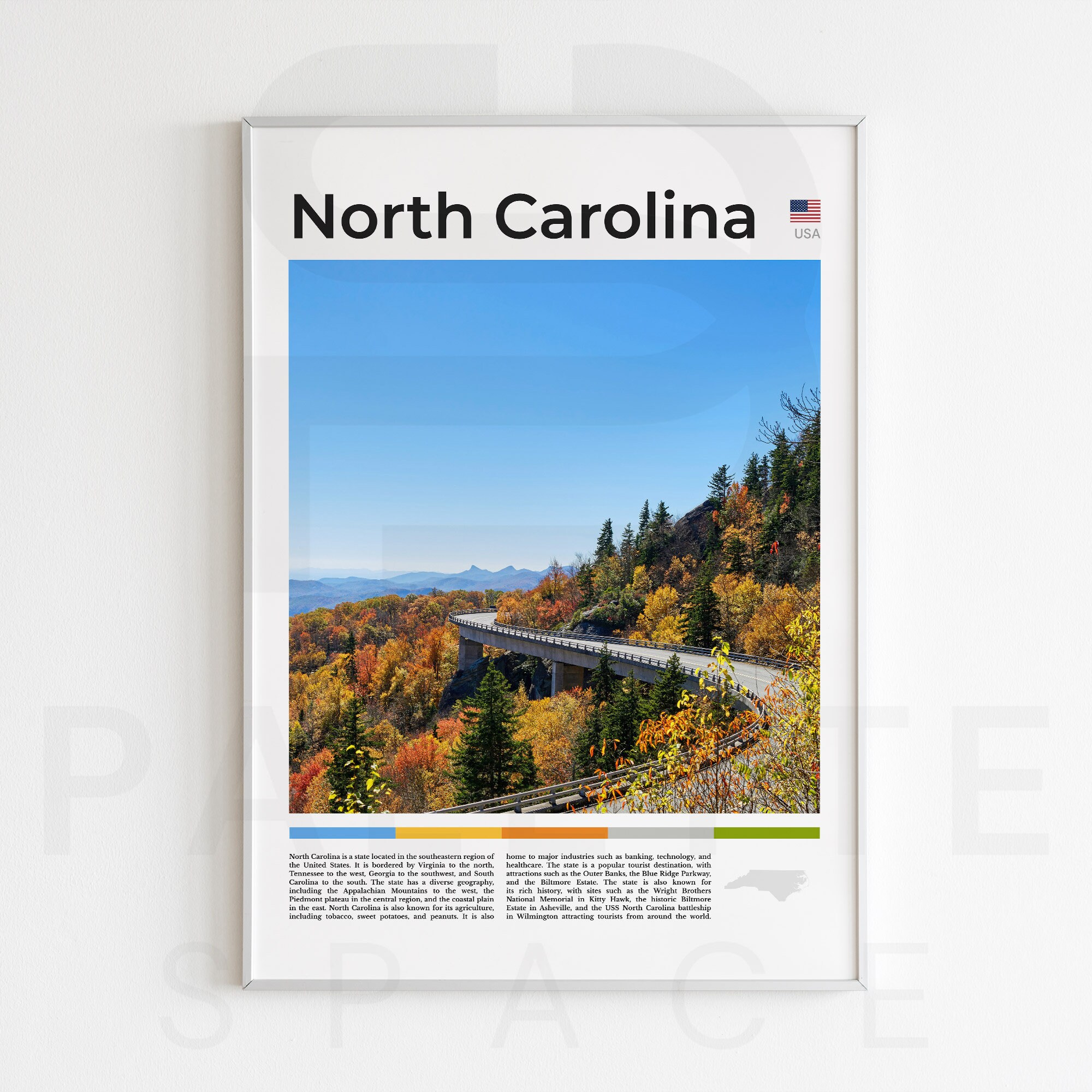 Digital North Carolina Print Set of 3, North Carolina Map Art, North ...