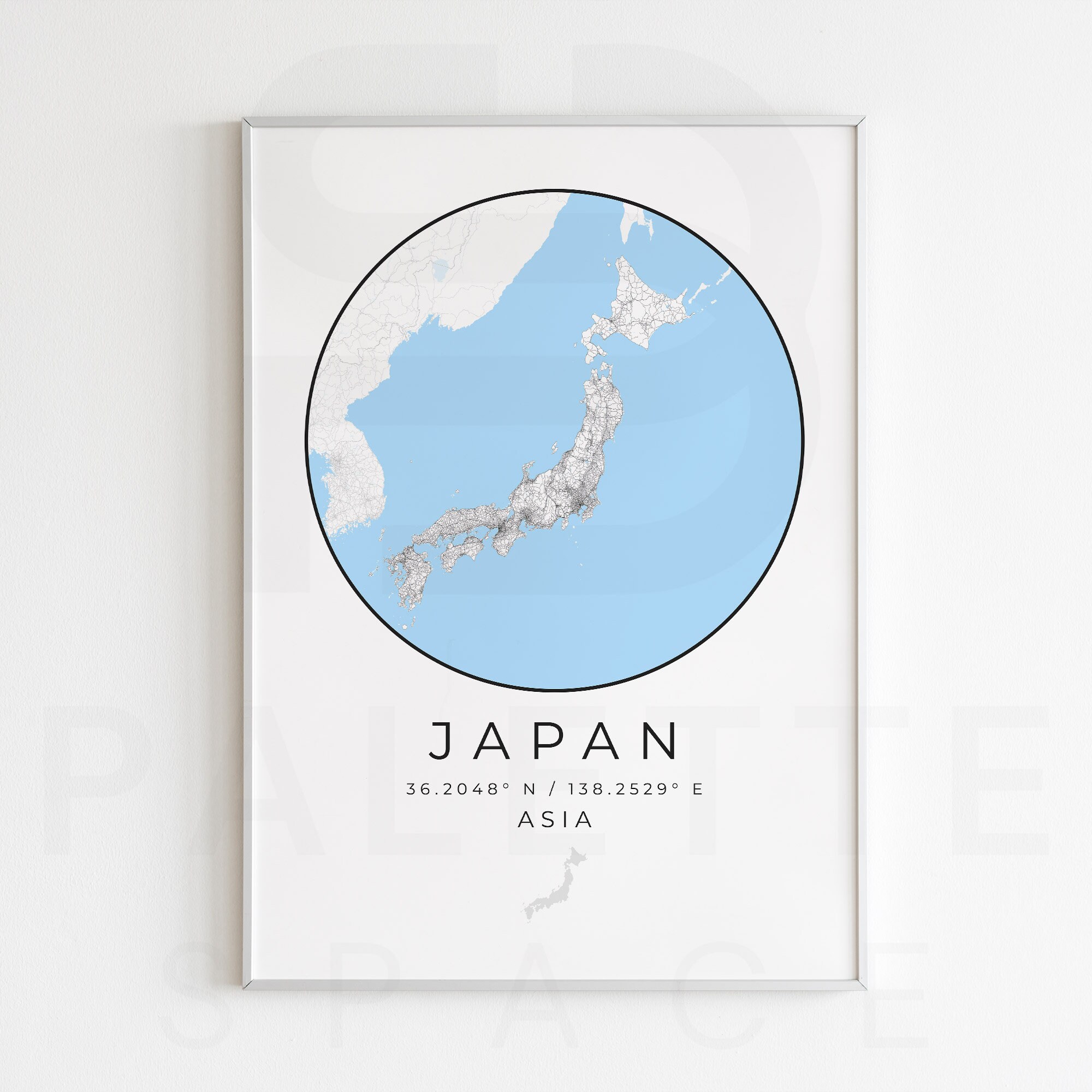 Digital Japan Print Set of 3, Japan Map Art, Japan Poster Print, Japan ...