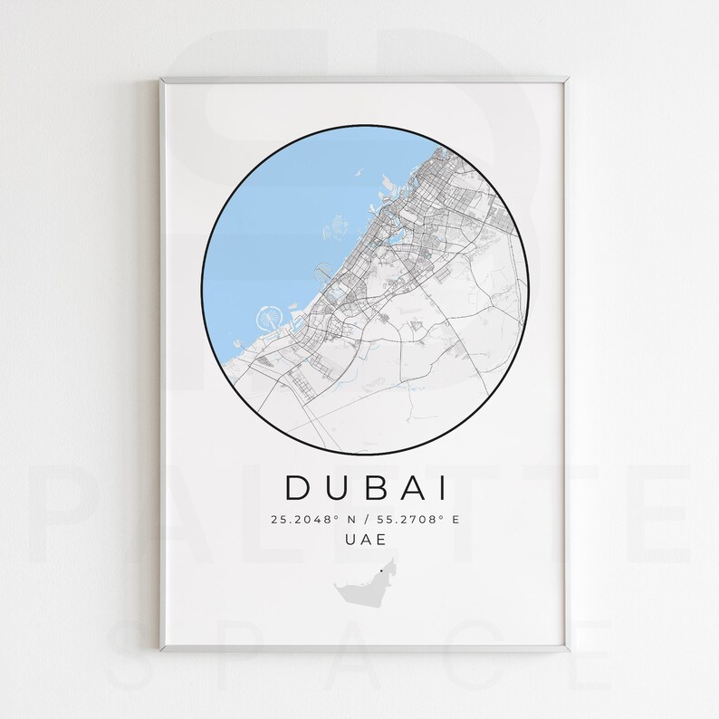 Dubai Print Set: Map Art, Skyline, Architecture (digital Download) - Etsy