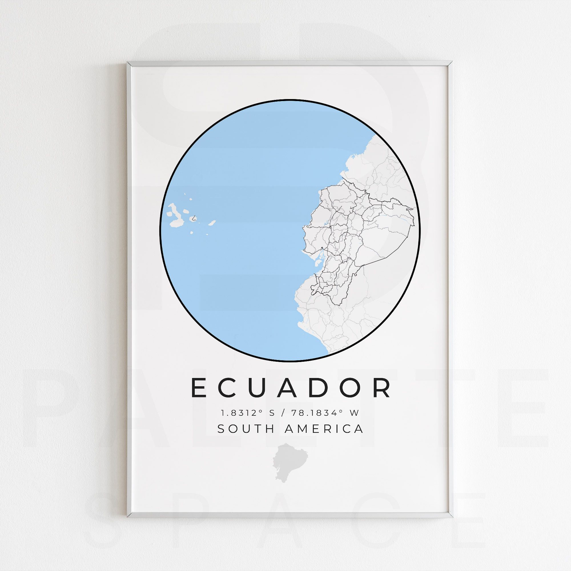 Digital Ecuador Print Set of 3, Ecuador Map, Ecuador Poster, Ecuador ...