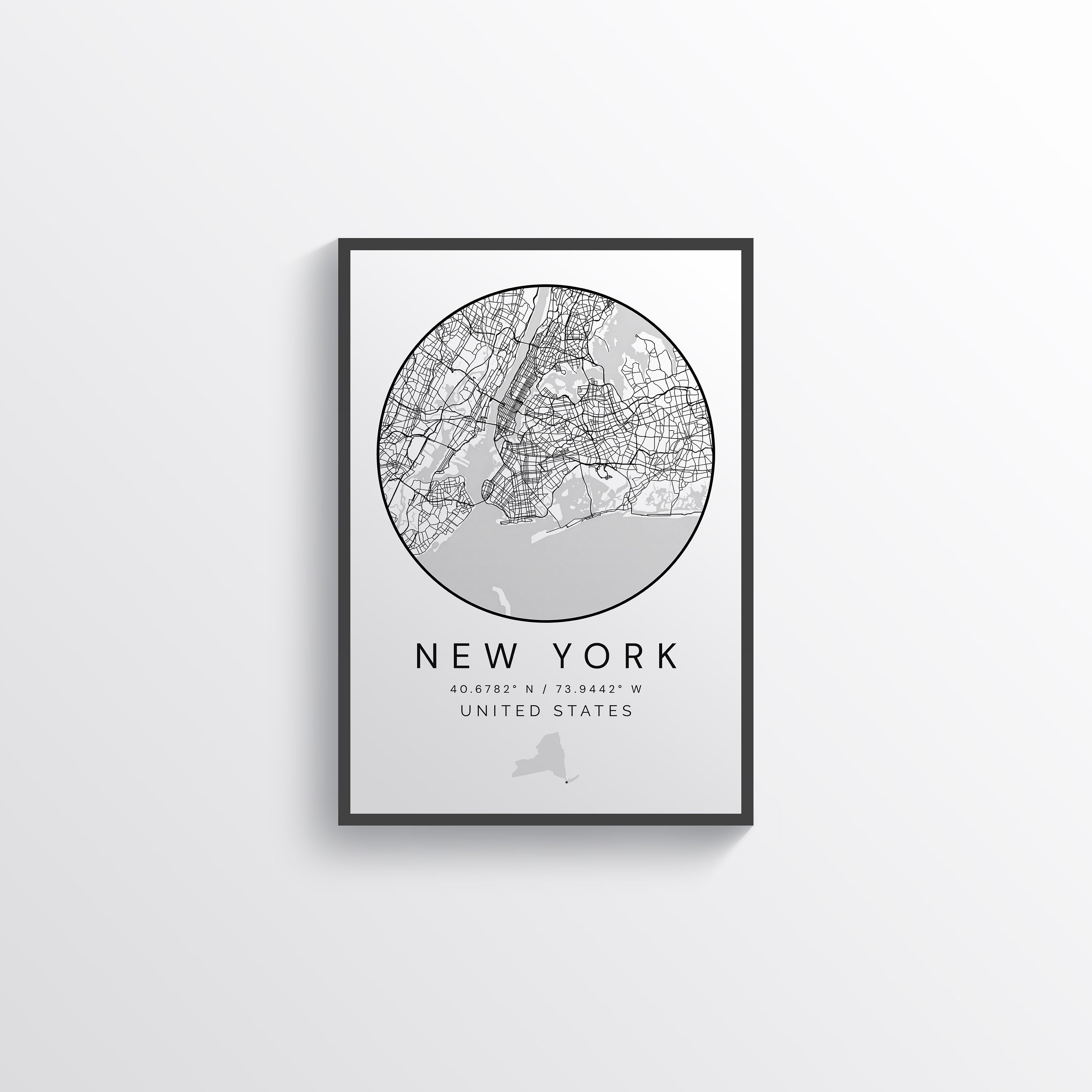 Digital New York City Print, New York Black and White Skyline, New York ...
