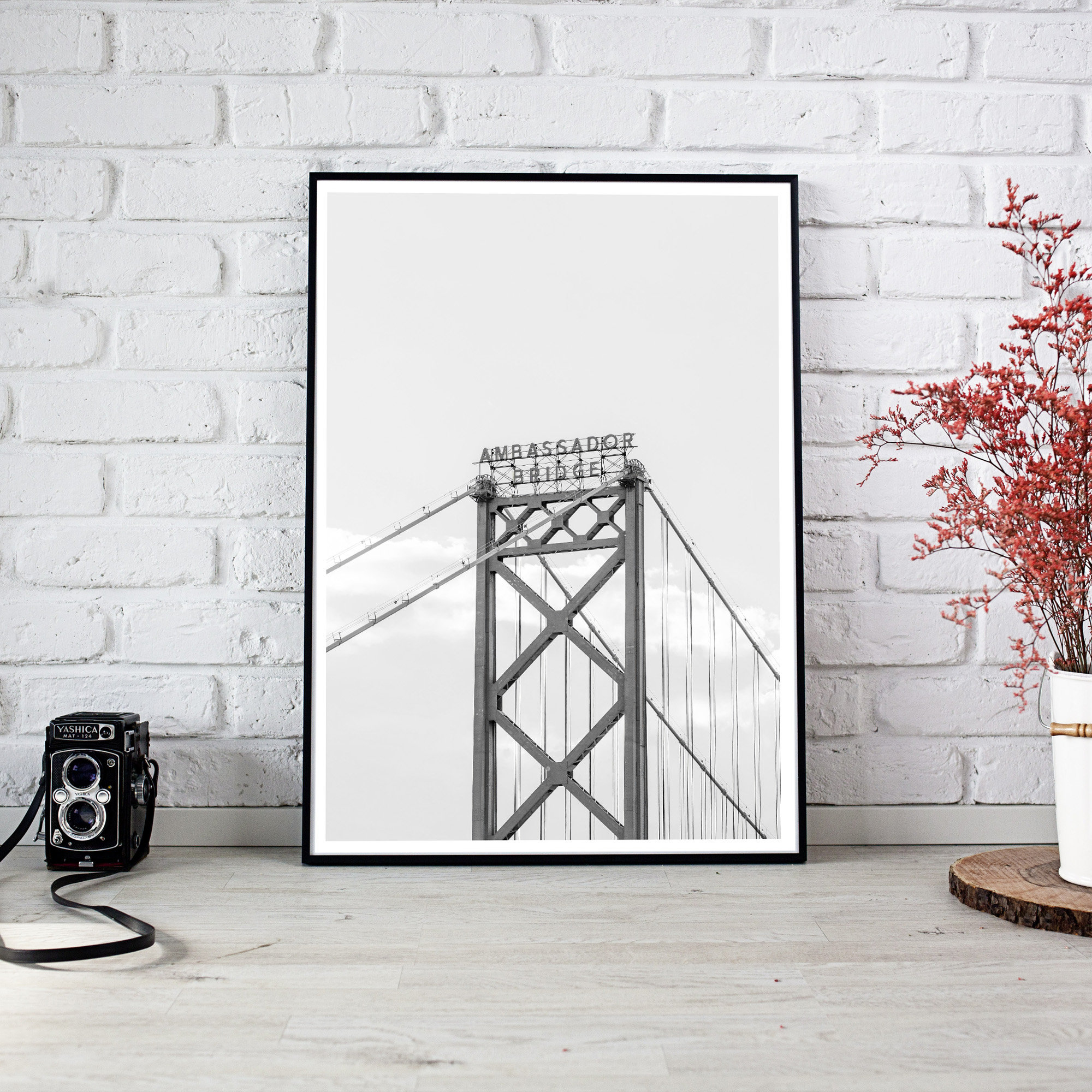 Digital Detroit Black and White Prints Set of 3, Detroit Map Art ...