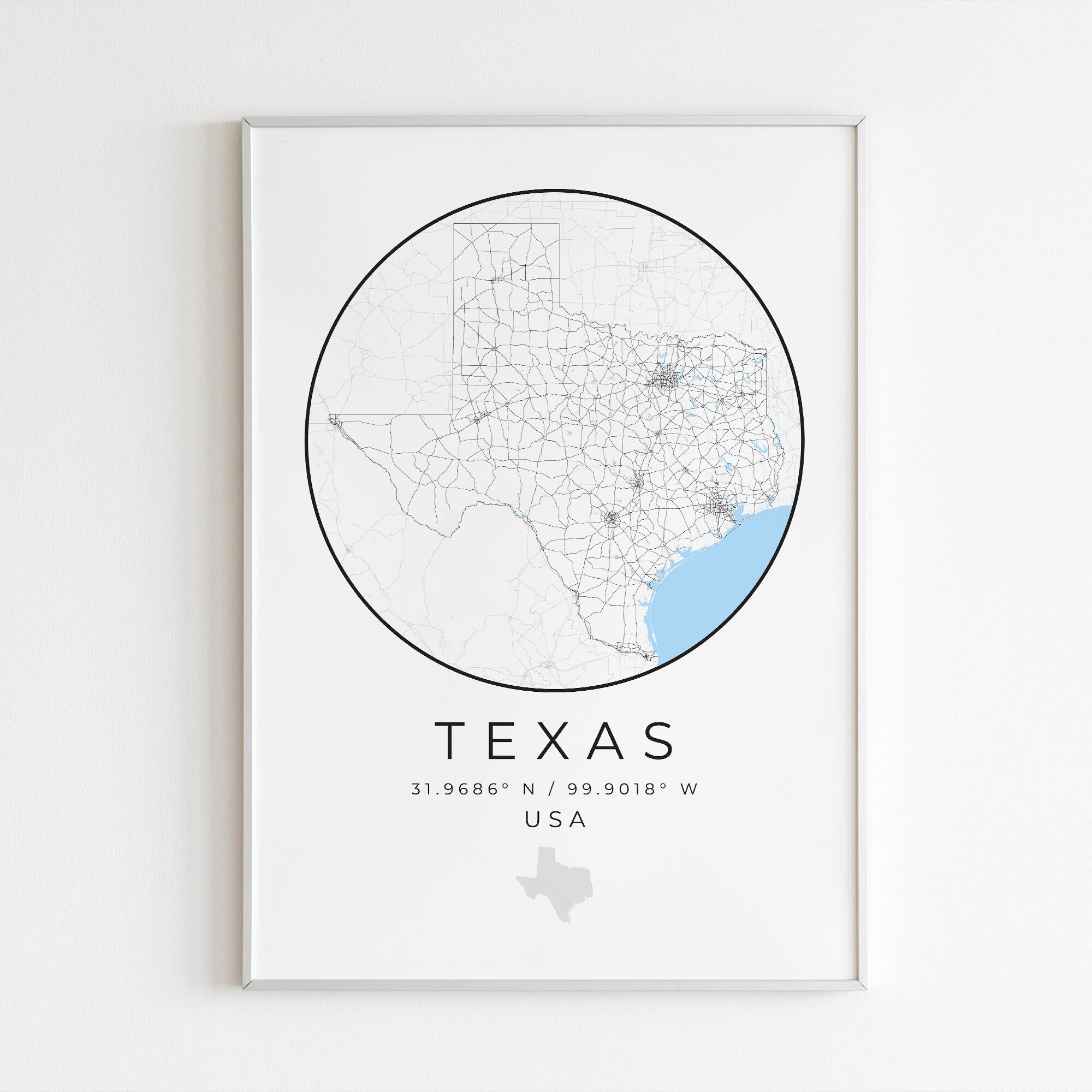 Digital Texas Print Set of 3, Texas Map Art, Texas Wall Art Print ...