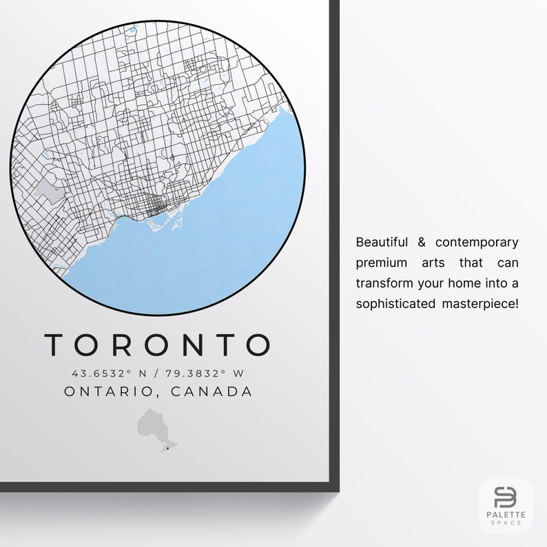 Digital Toronto Poster Set of 5, Toronto Map Print, Toronto Print ...