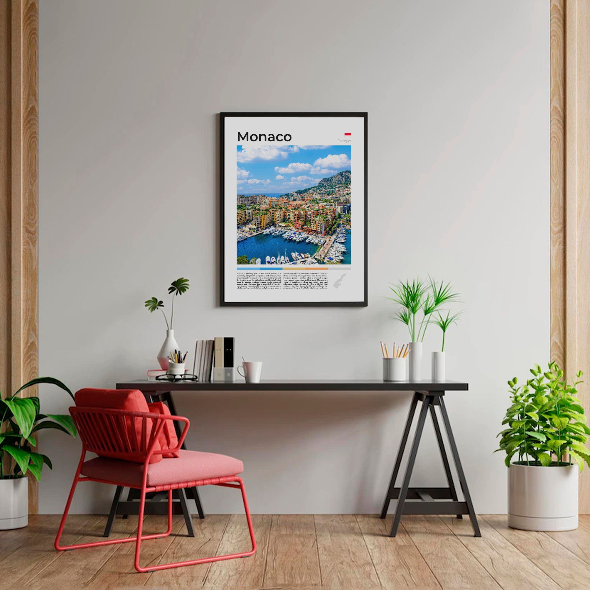 Digital Monaco Print Set of 3, Monaco Map, Monaco Poster, Monaco Wall ...